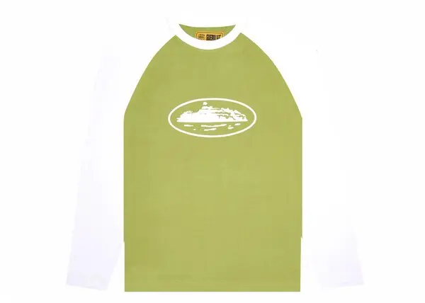 Corteiz Raglan Long Sleeve Tee Shirt - Sage Green | Editorialist